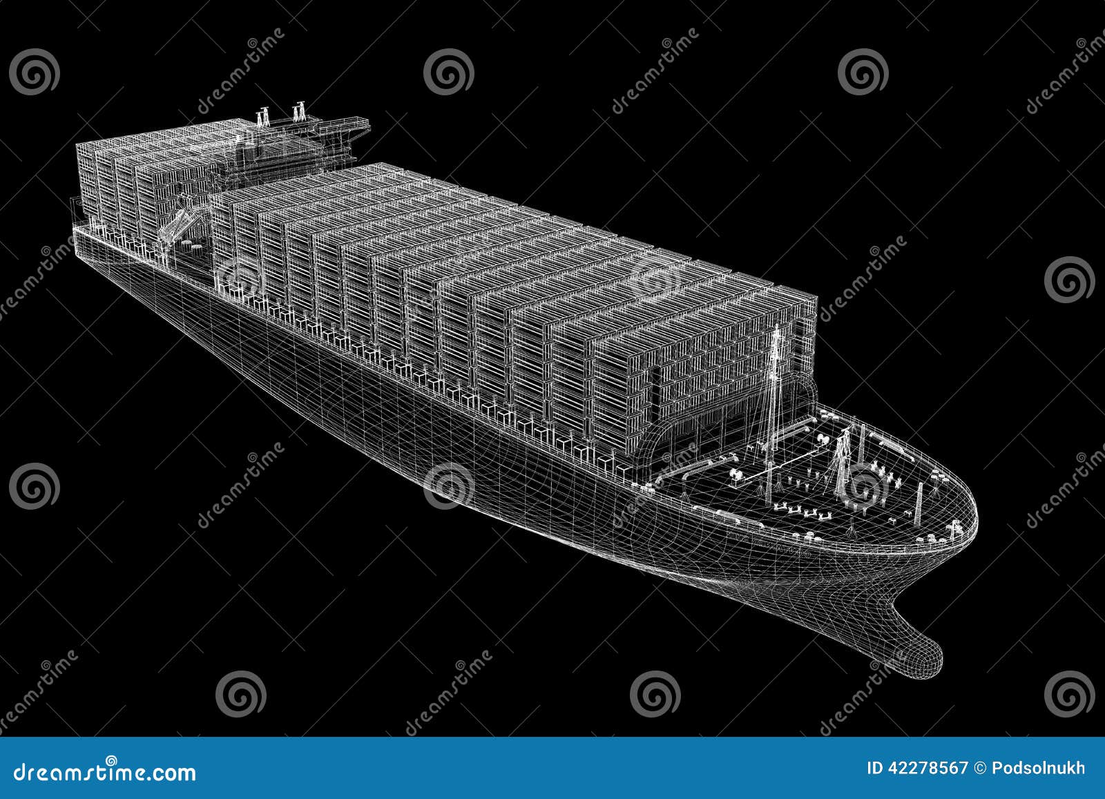 Container Ship Cargo stock illustration. Illustration of equipment ...