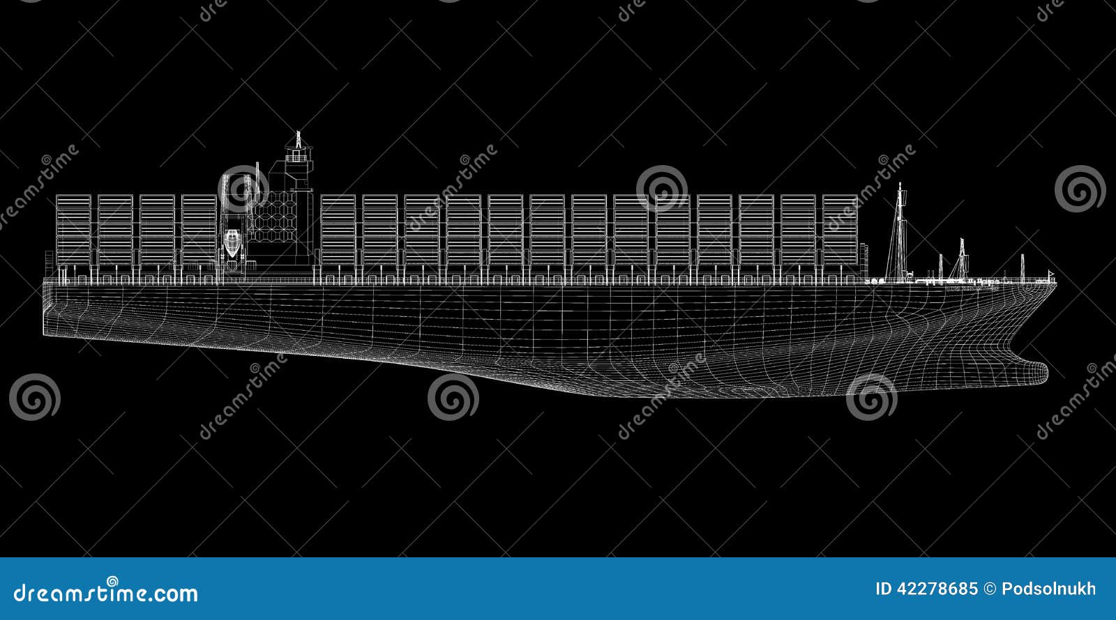 Container Ship Cargo stock illustration. Illustration of structure ...