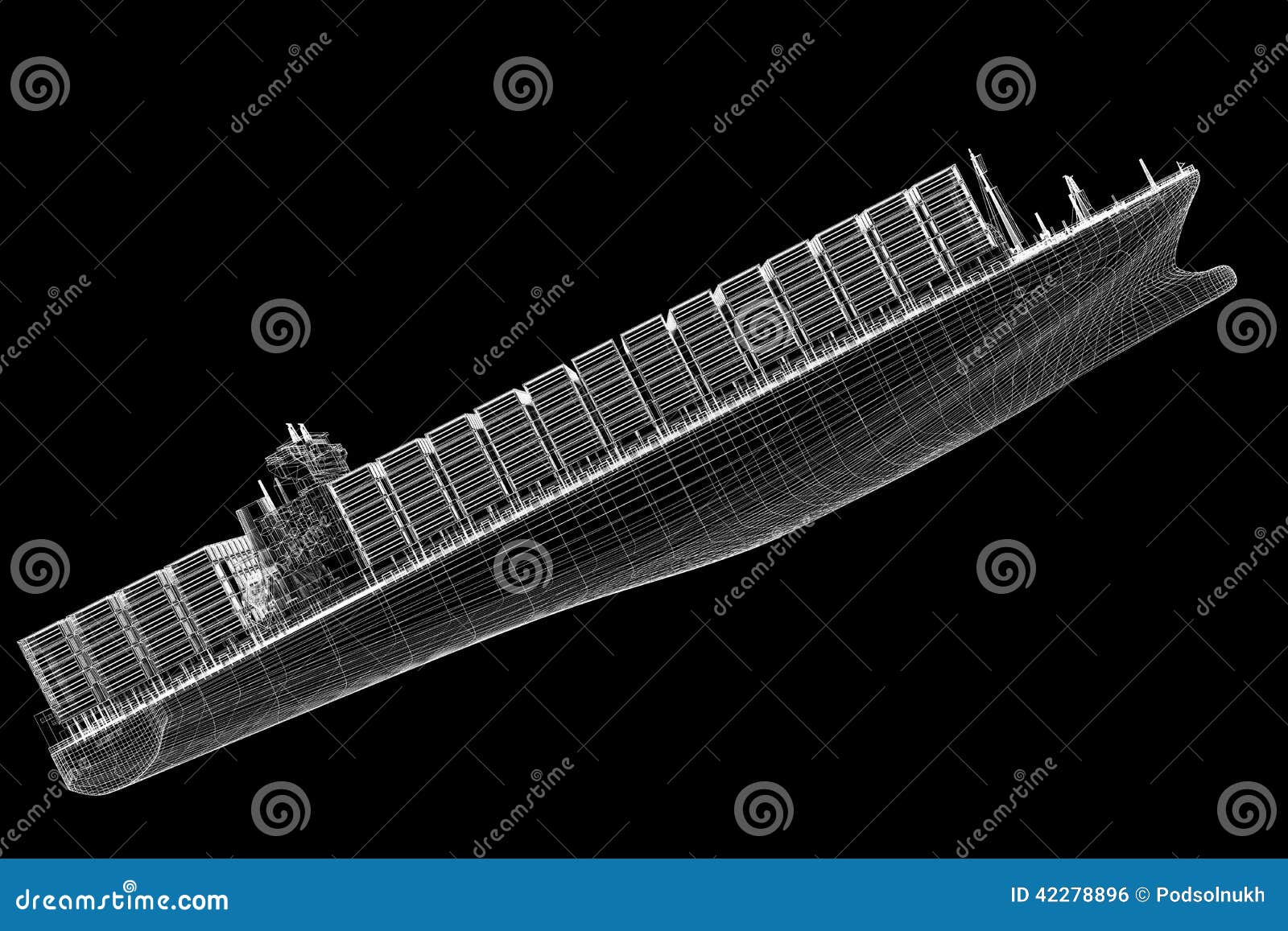 Container Ship Cargo stock illustration. Illustration of aerial - 42278896