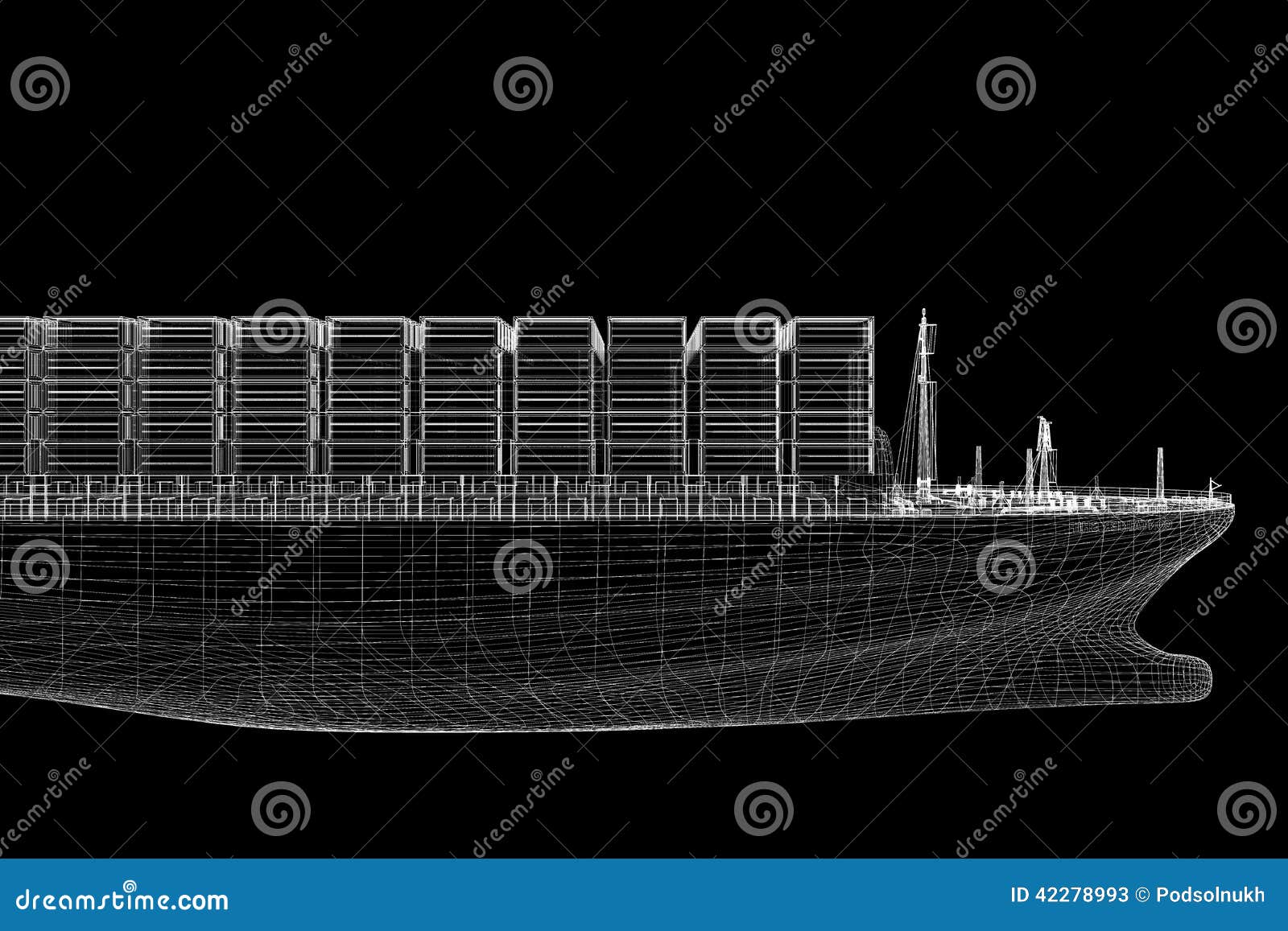 Container Ship Cargo stock illustration. Illustration of horizontal ...