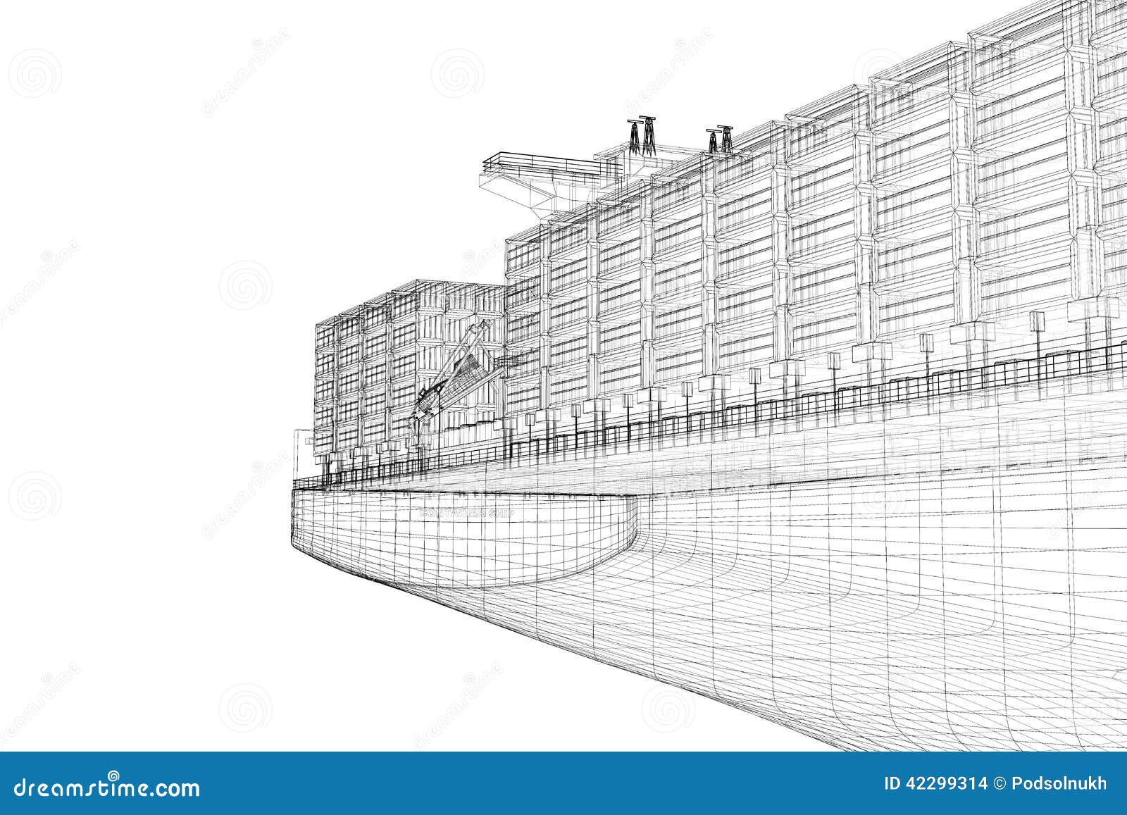 Container Ship Cargo stock illustration. Illustration of front - 42299314