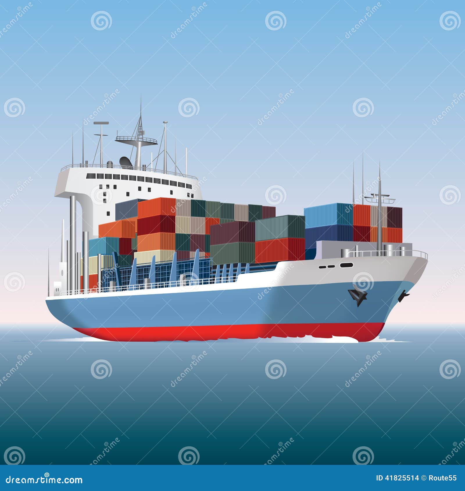 Container ship stock vector. Illustration of ocean, cargo - 41825514