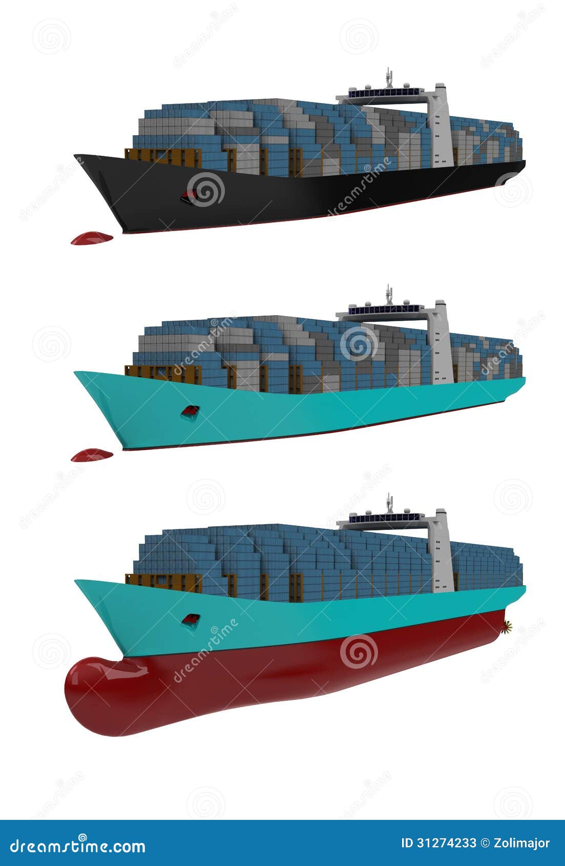 Container Ship, Cargo Ship stock illustration. Illustration of back ...