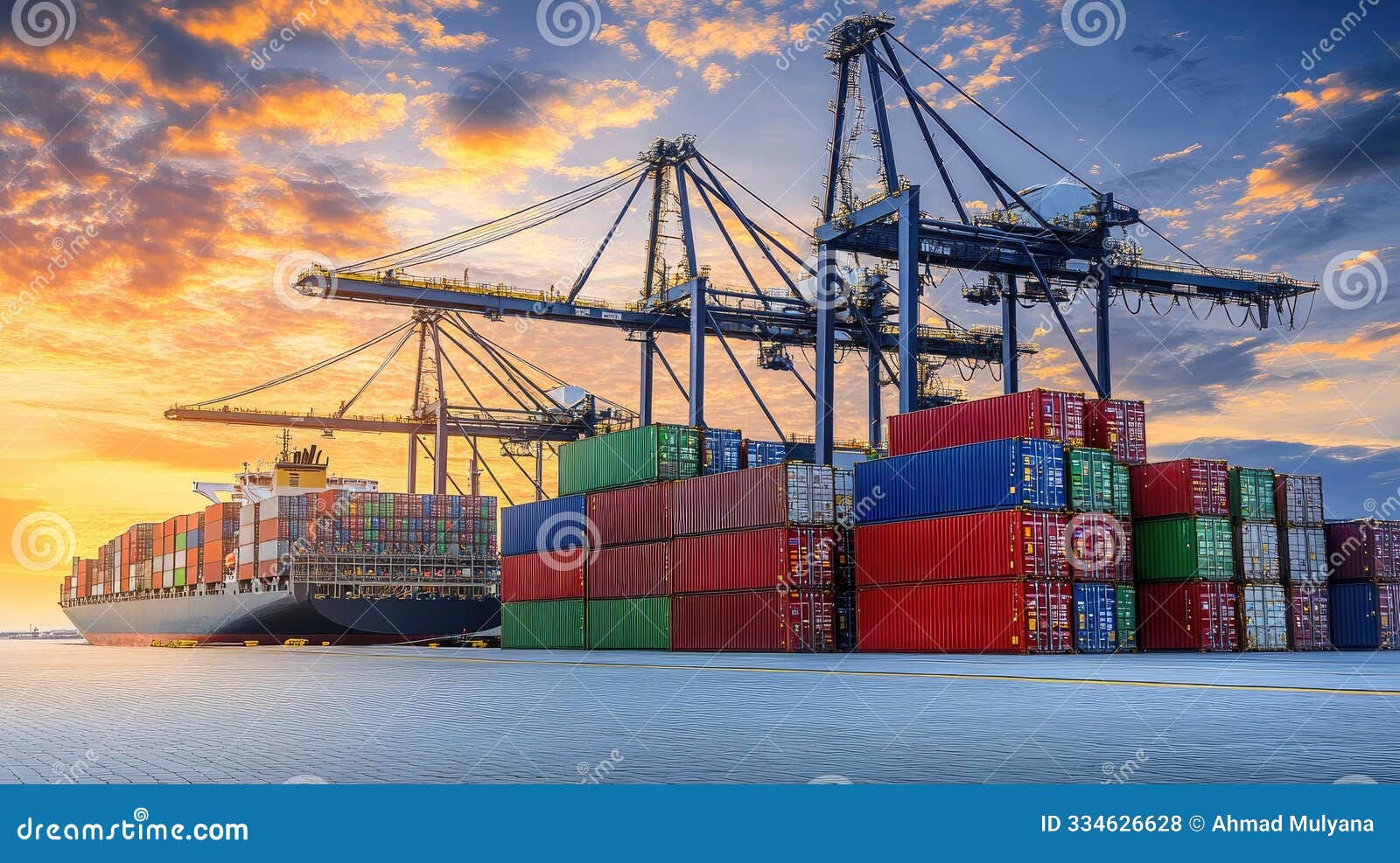 Container Ship Carrying Container Boxes Import Export Dock. Ai ...