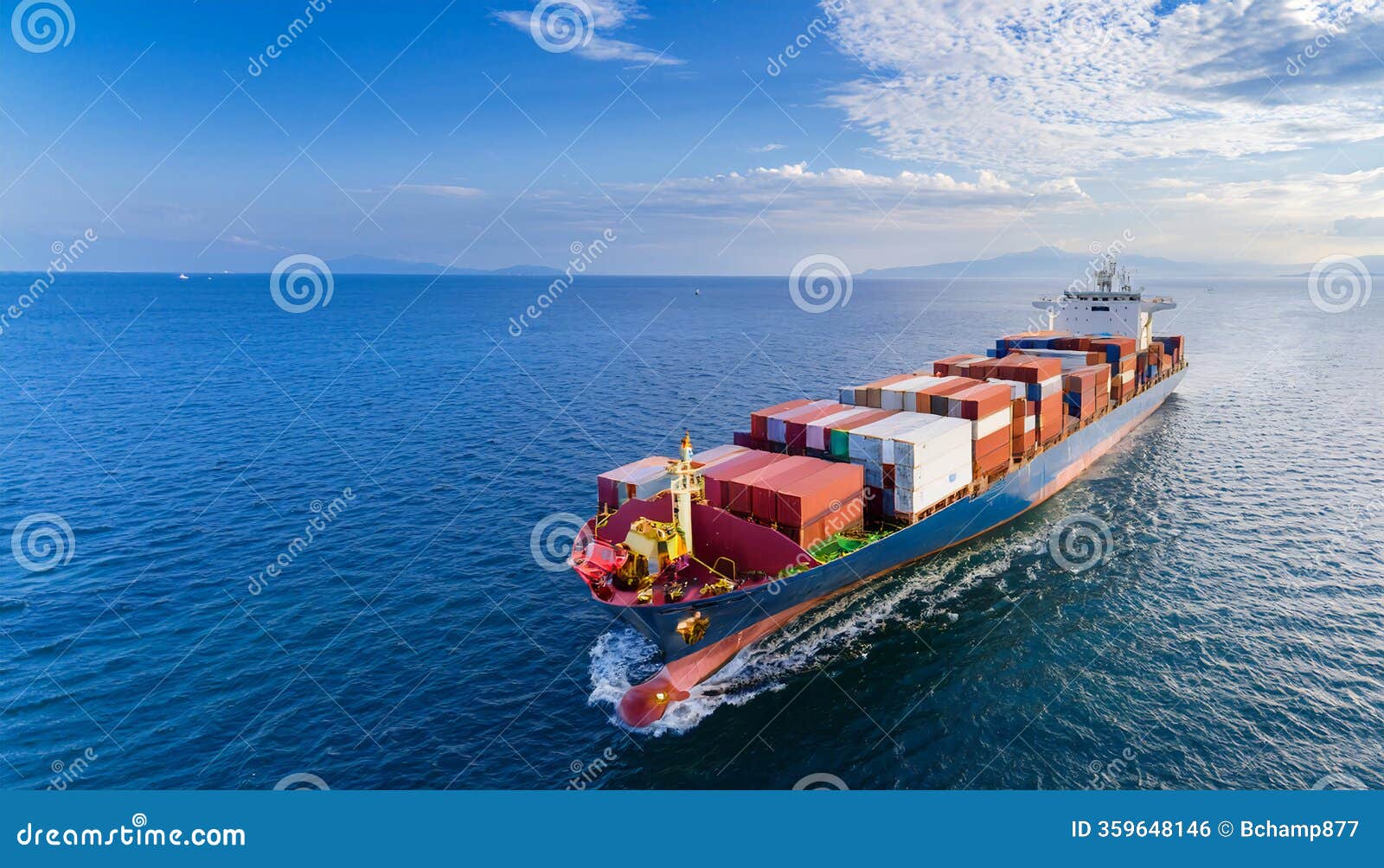 Container Ship Carrying Container Boxes Import Export Dock with Quay ...