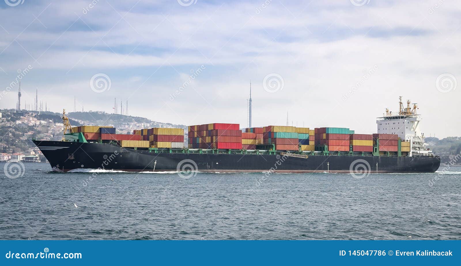Container Ship Carrying Goods Stock Photo - Image of cargo, carrier ...