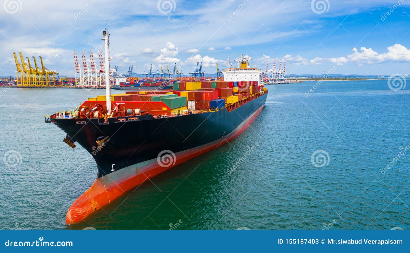 Container Ship Carrying Container in Import Export Business Logistic ...