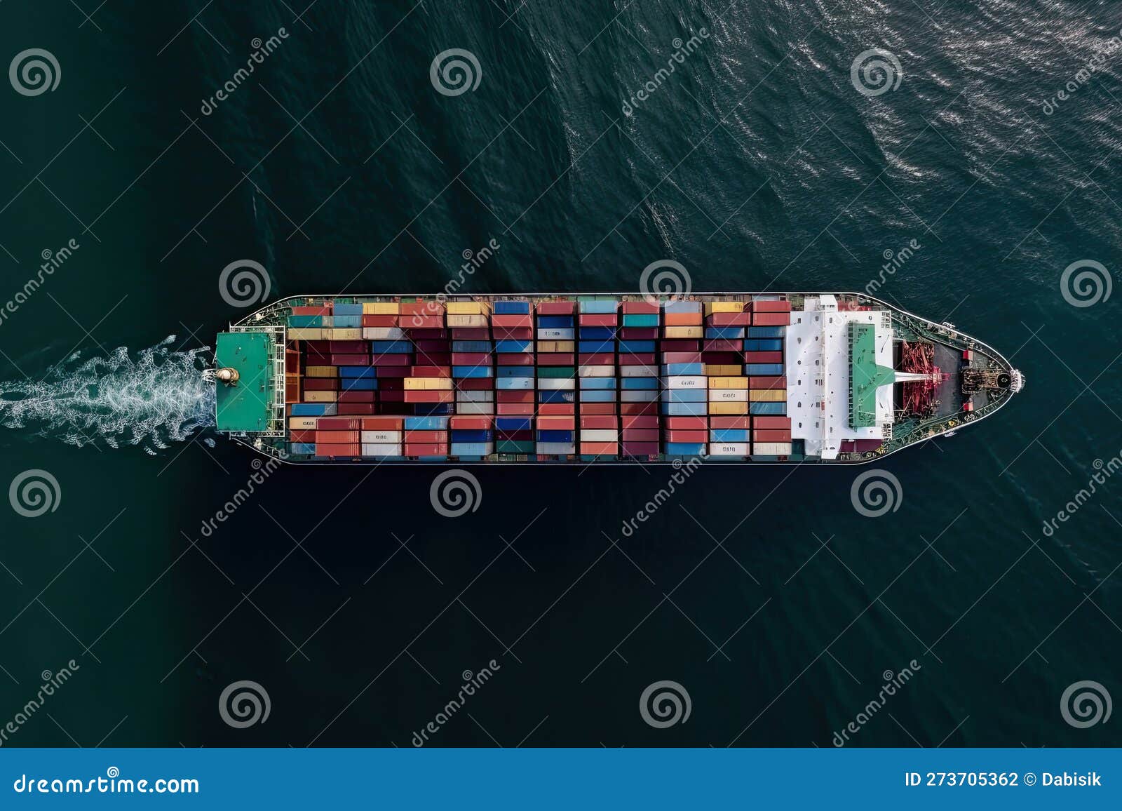 Container Ship Carrying Container in Sea, Aerial View. Cargo Maritime ...