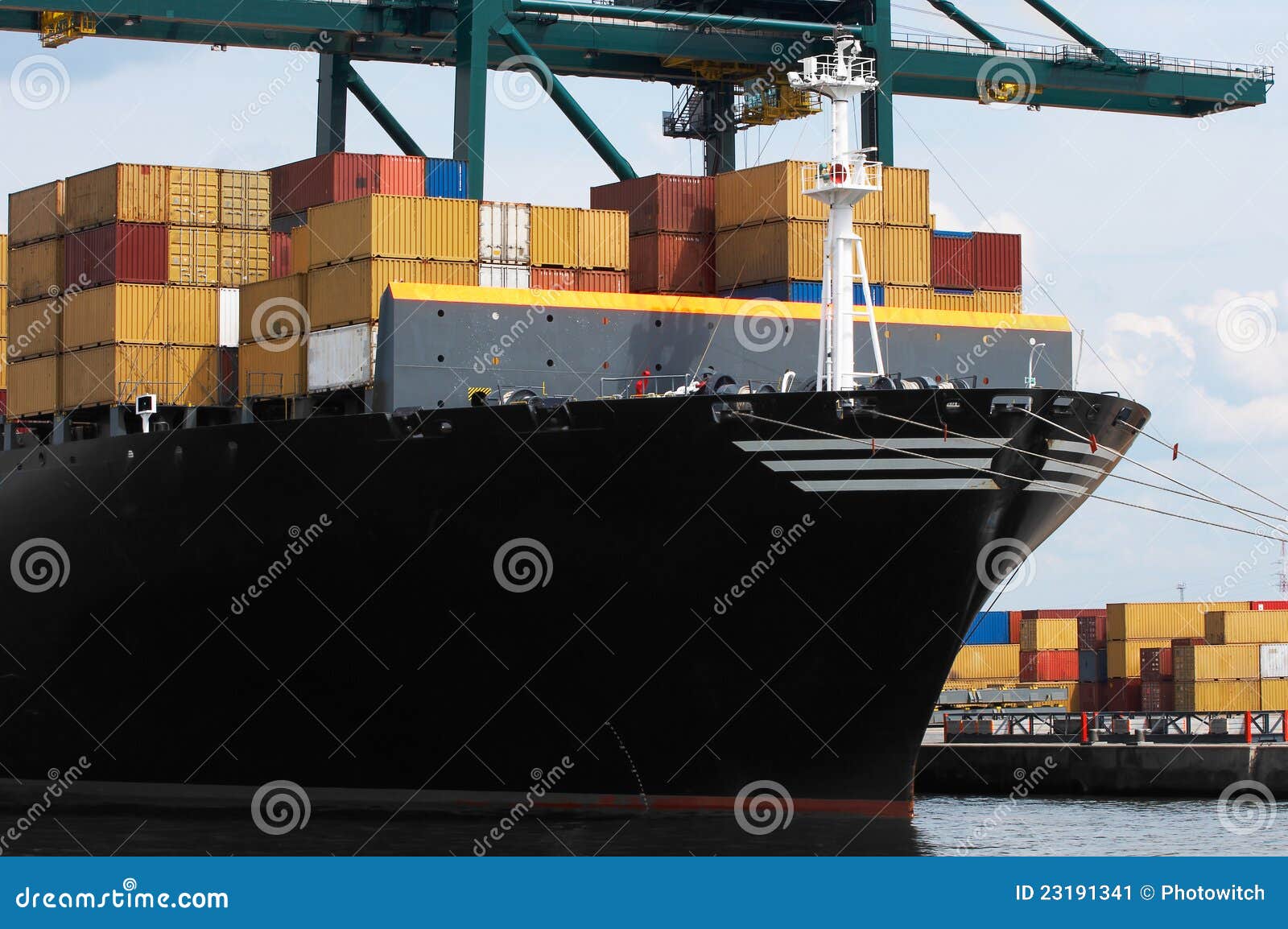 Container ship closeup stock image. Image of business - 23191341
