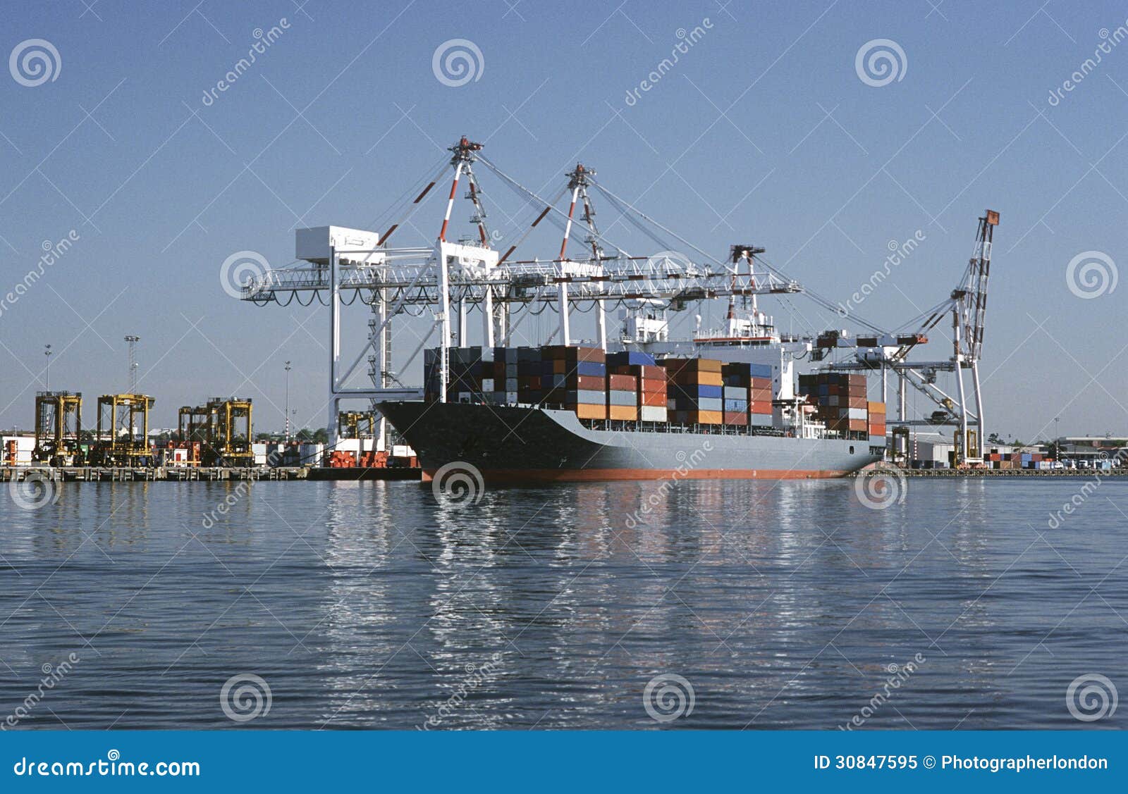 Container Ship in Dock Melbourne Australia Stock Image - Image of ...