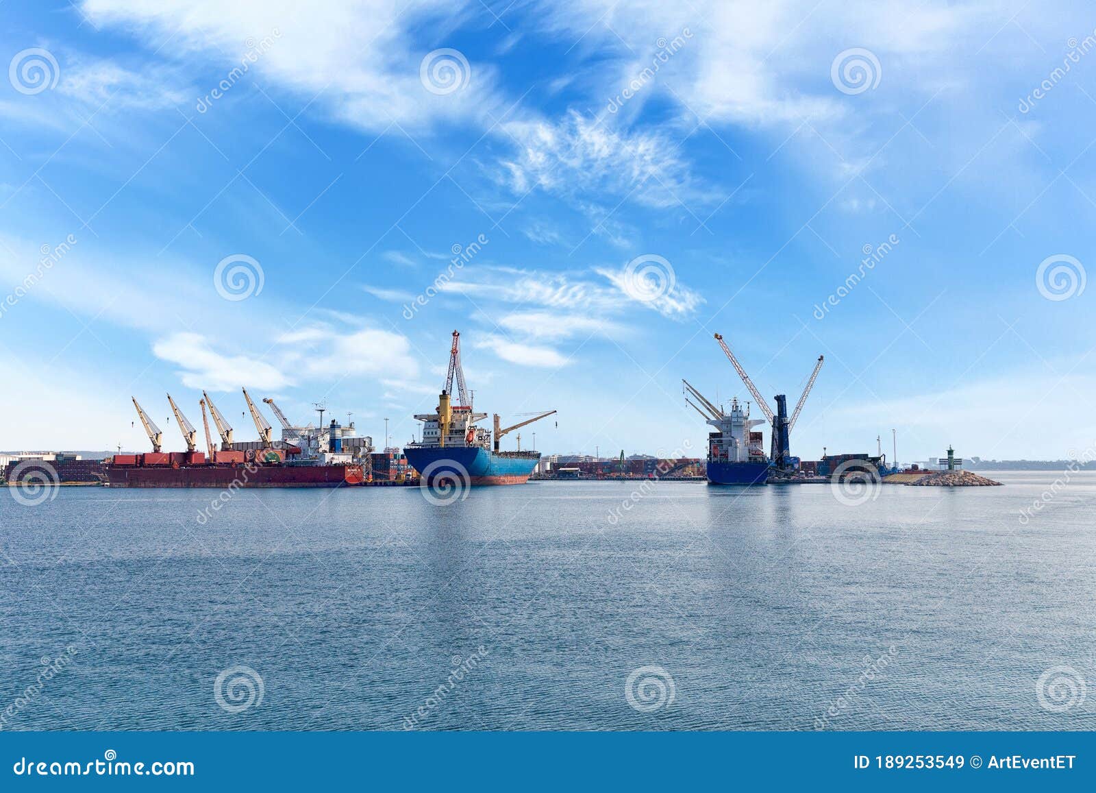 Container Ship in a Dock at Port Stock Image - Image of cargo, modern ...