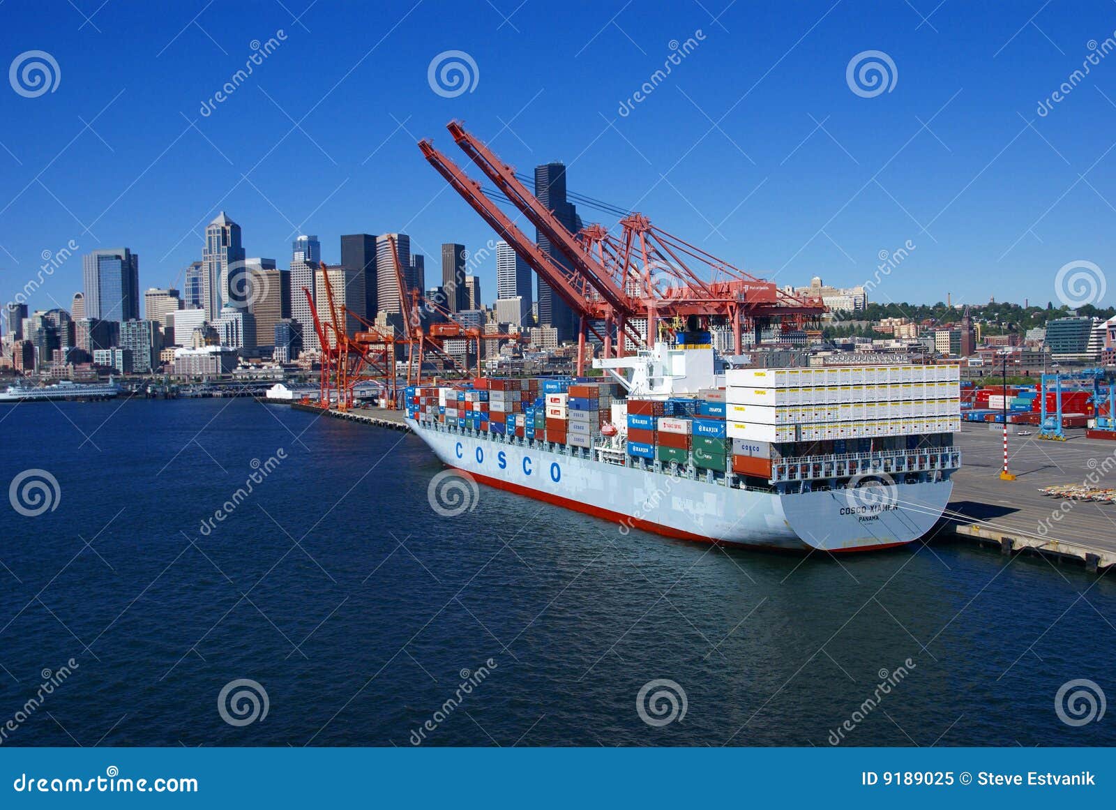 Container Ship and Dockyard Editorial Image - Image of pier, wharf: 9189025