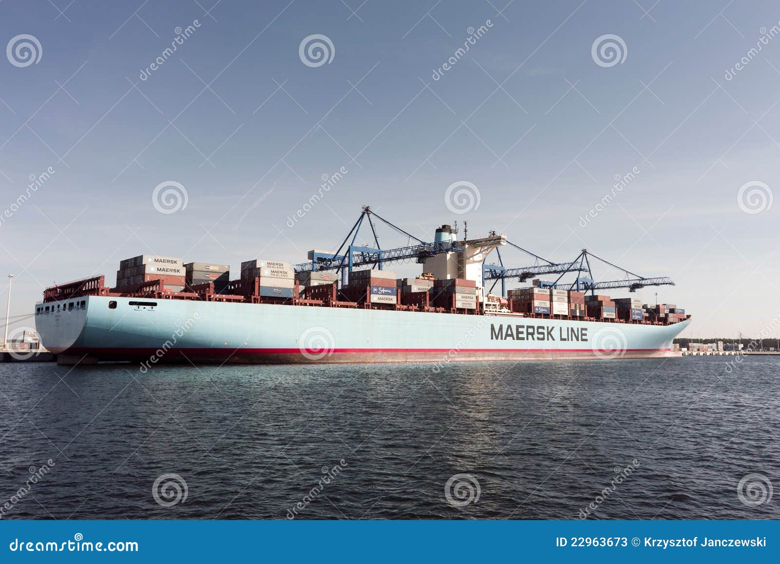 Container Ship Edith Maersk in Gdansk Poland Editorial Stock Photo ...
