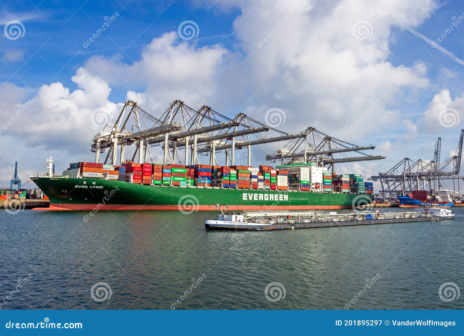 Container Ship Ever Lyric from Evergreen Moored at the ECT Container ...