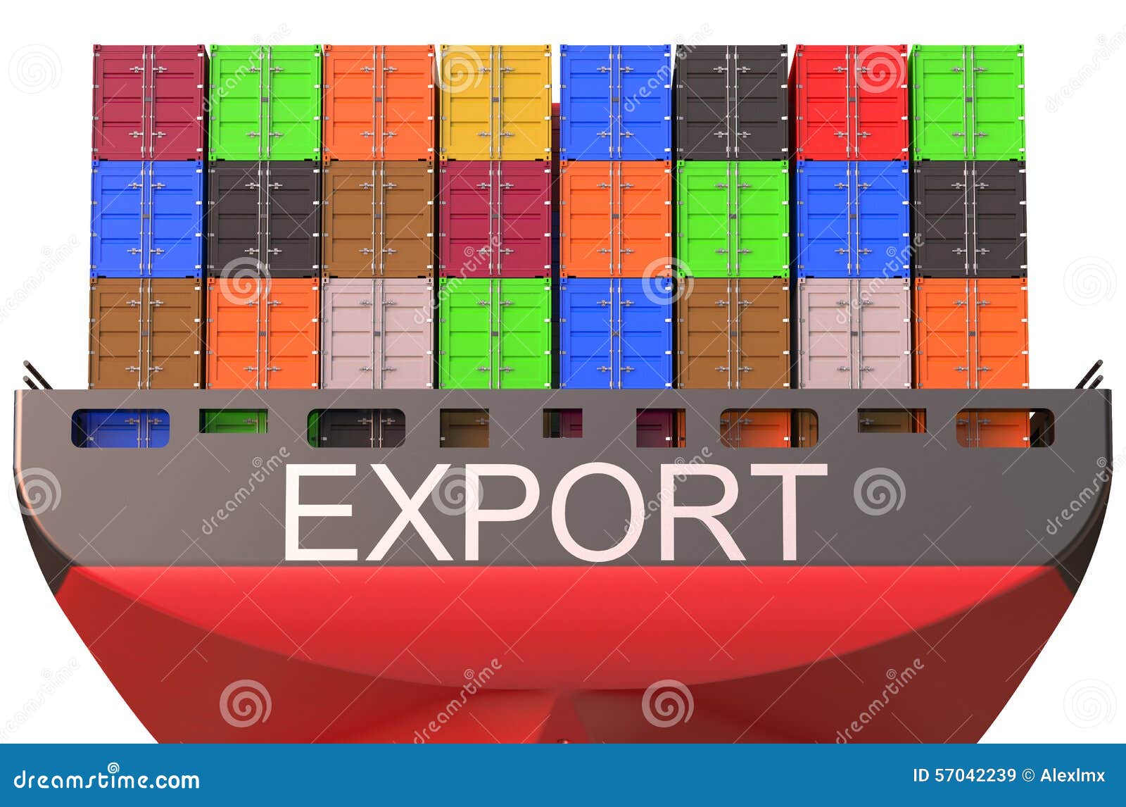 Container Ship, Export Concept Stock Illustration - Illustration of ...
