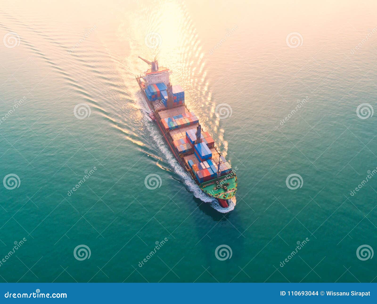 Container Ship in Export and Import Business and Logistics. Ship Stock ...