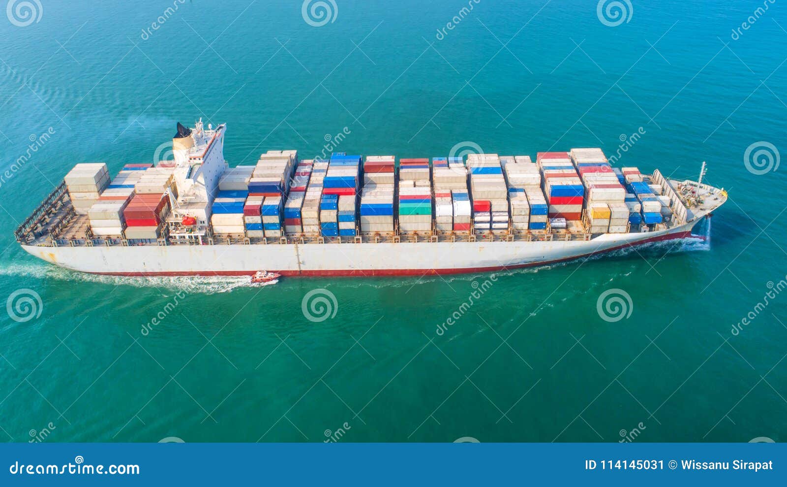 Container Ship in Export and Import Business and Logistics. Ship Stock ...