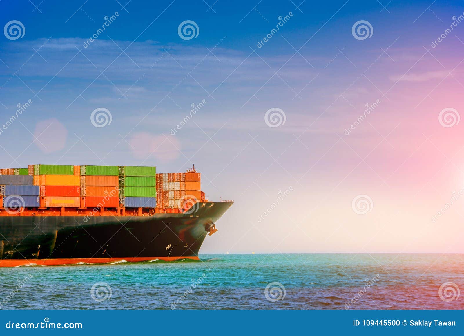 Container ship forward stock photo. Image of business - 109445500