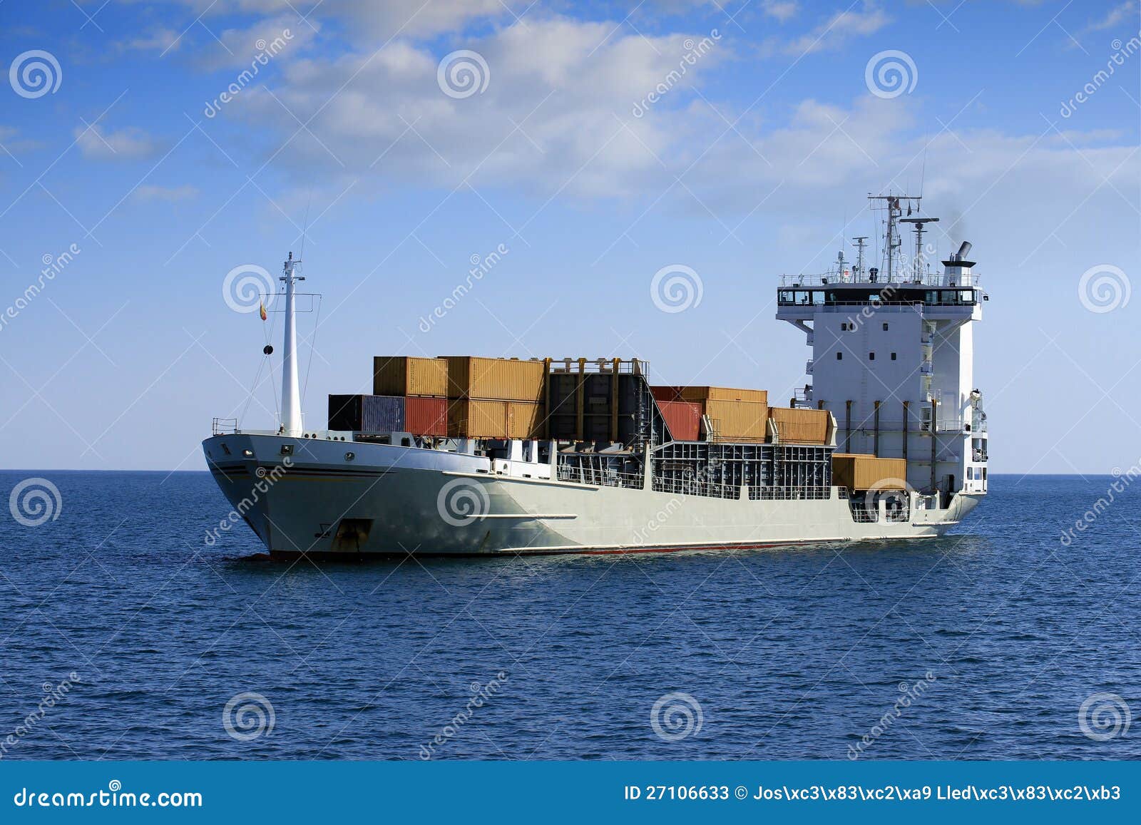 Container Ship: Forward View Stock Image - Image of merchant ...