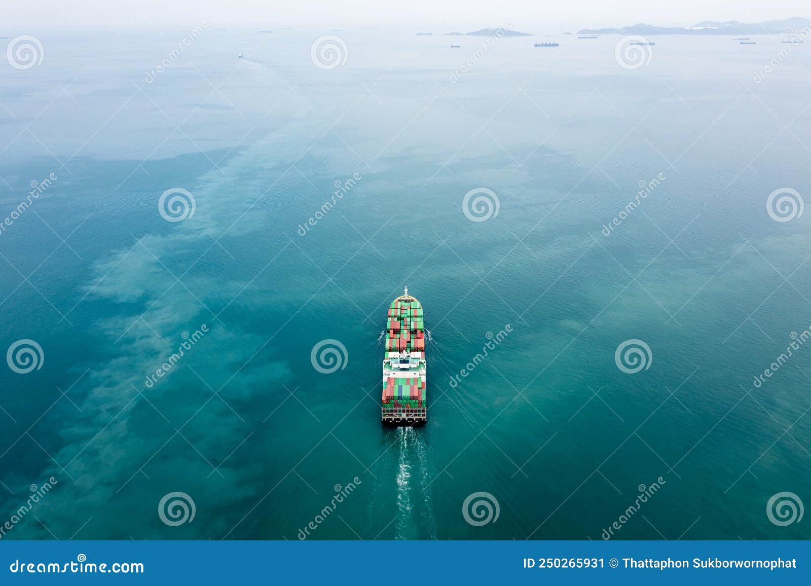 Container Ship Full Speed Sailing in Sea for Transporting Cargo ...