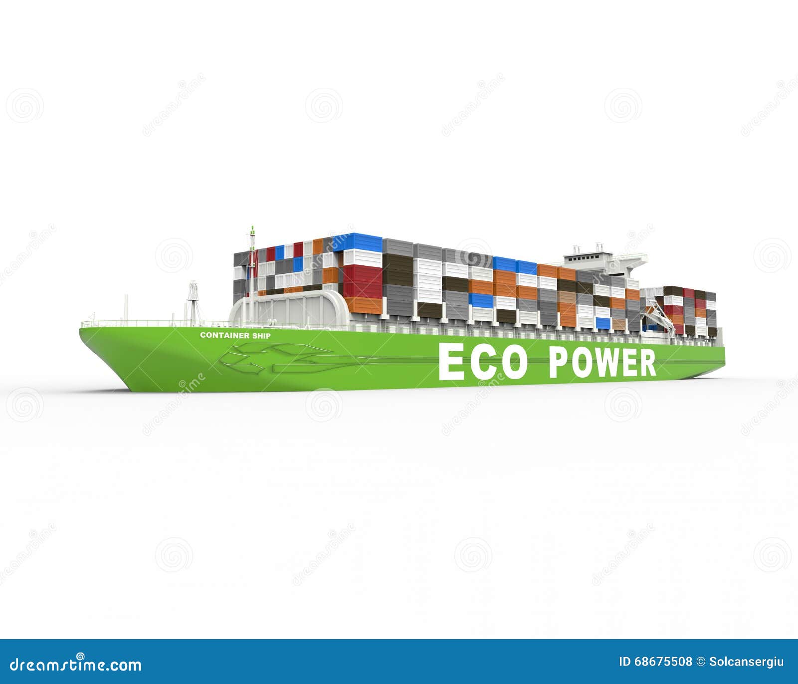 Container Ship with Green Fuel Concept Stock Illustration ...