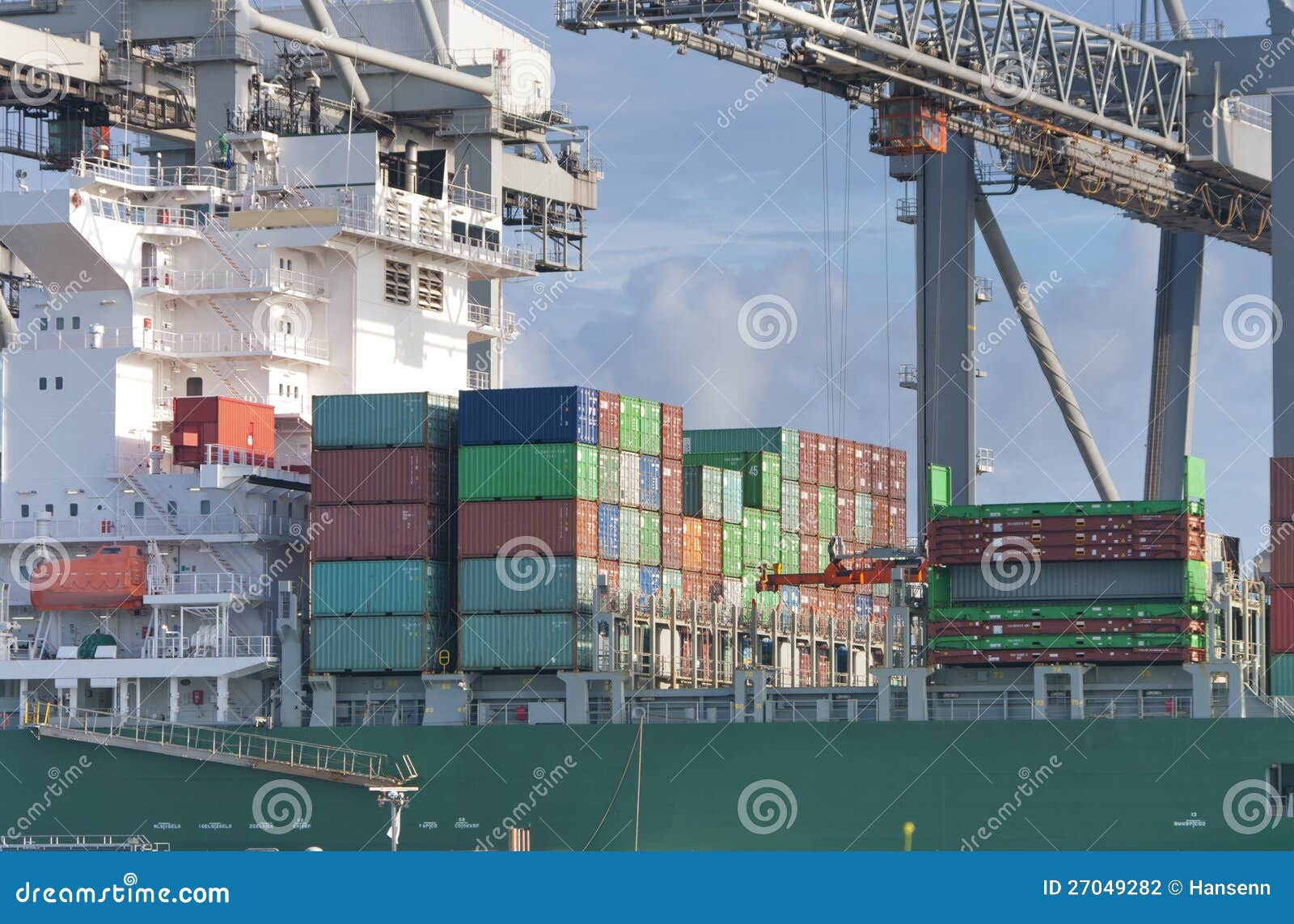 Container ship in harbor stock photo. Image of carrier - 27049282