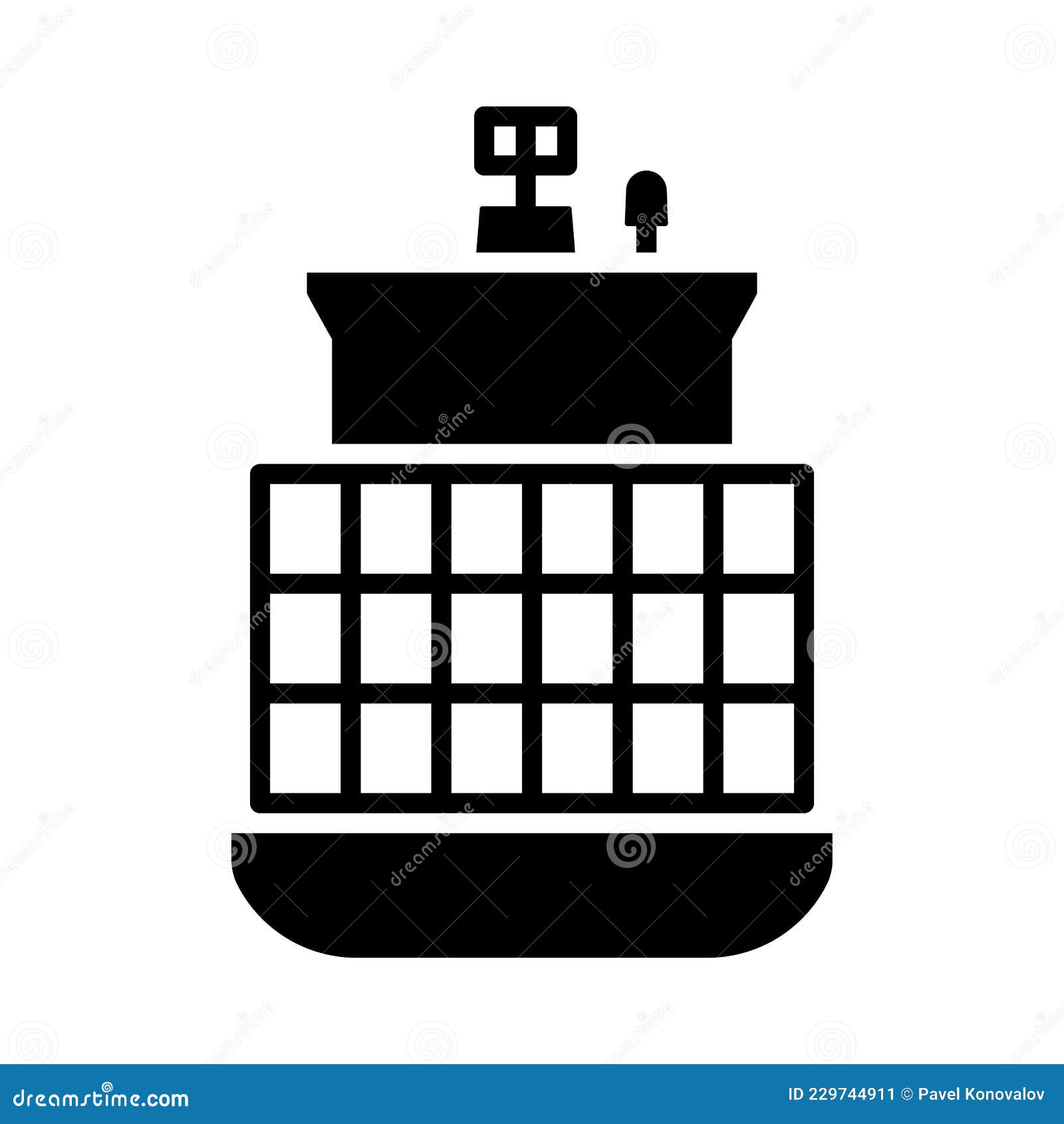 Container Ship Icon stock vector. Illustration of commercial - 229744911