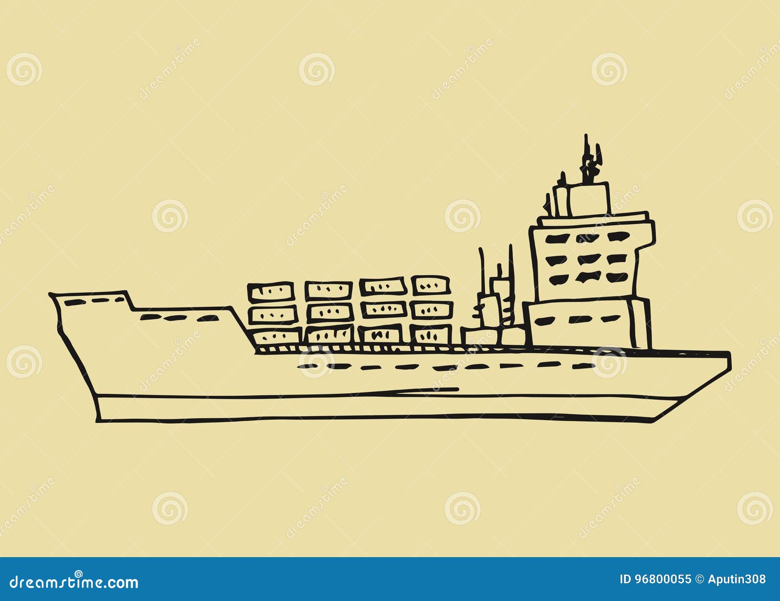 Container Ship Icon. Color Vector Illustration Stock Vector ...