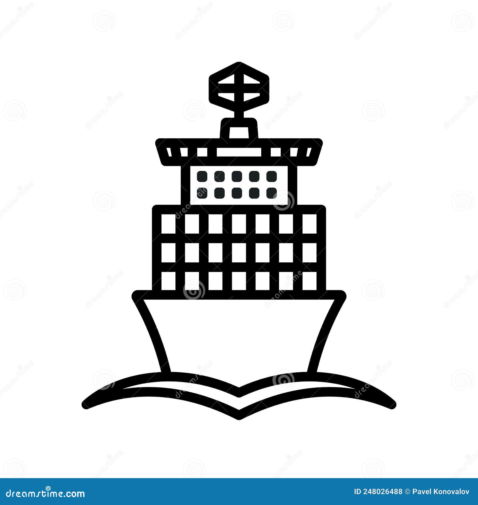 Container Ship Icon stock vector. Illustration of isolated - 248026488