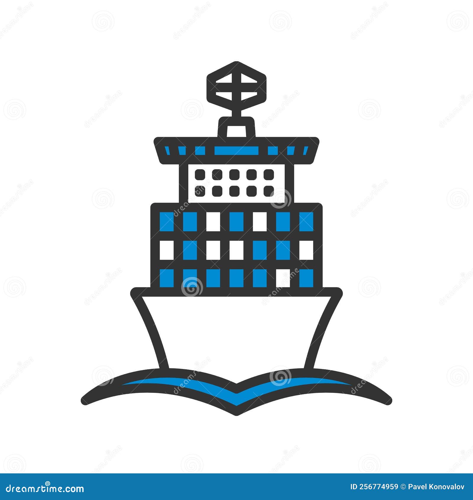Container Ship Icon stock vector. Illustration of tanker - 256774959