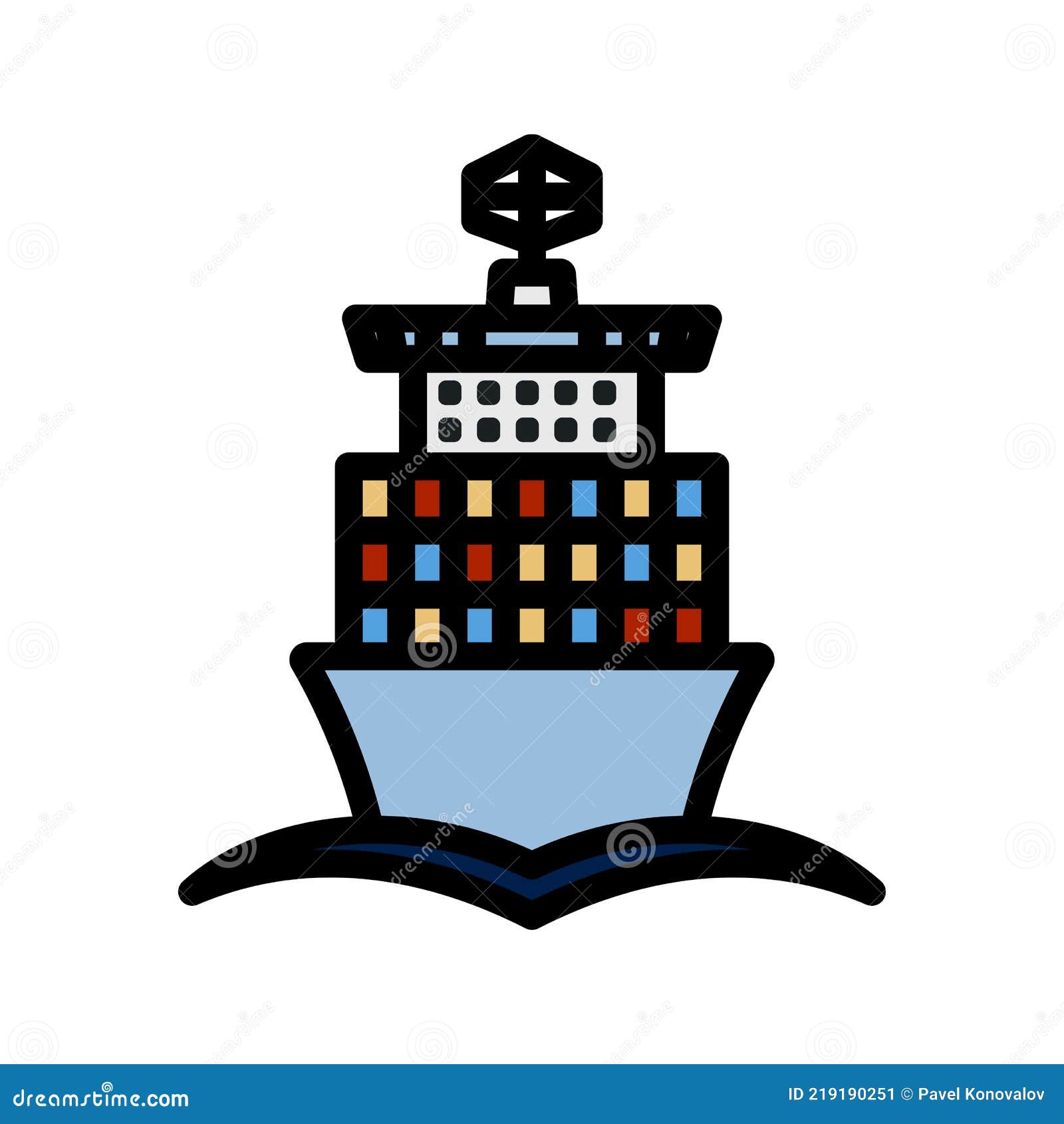 Container Ship Icon stock vector. Illustration of marine - 219190251