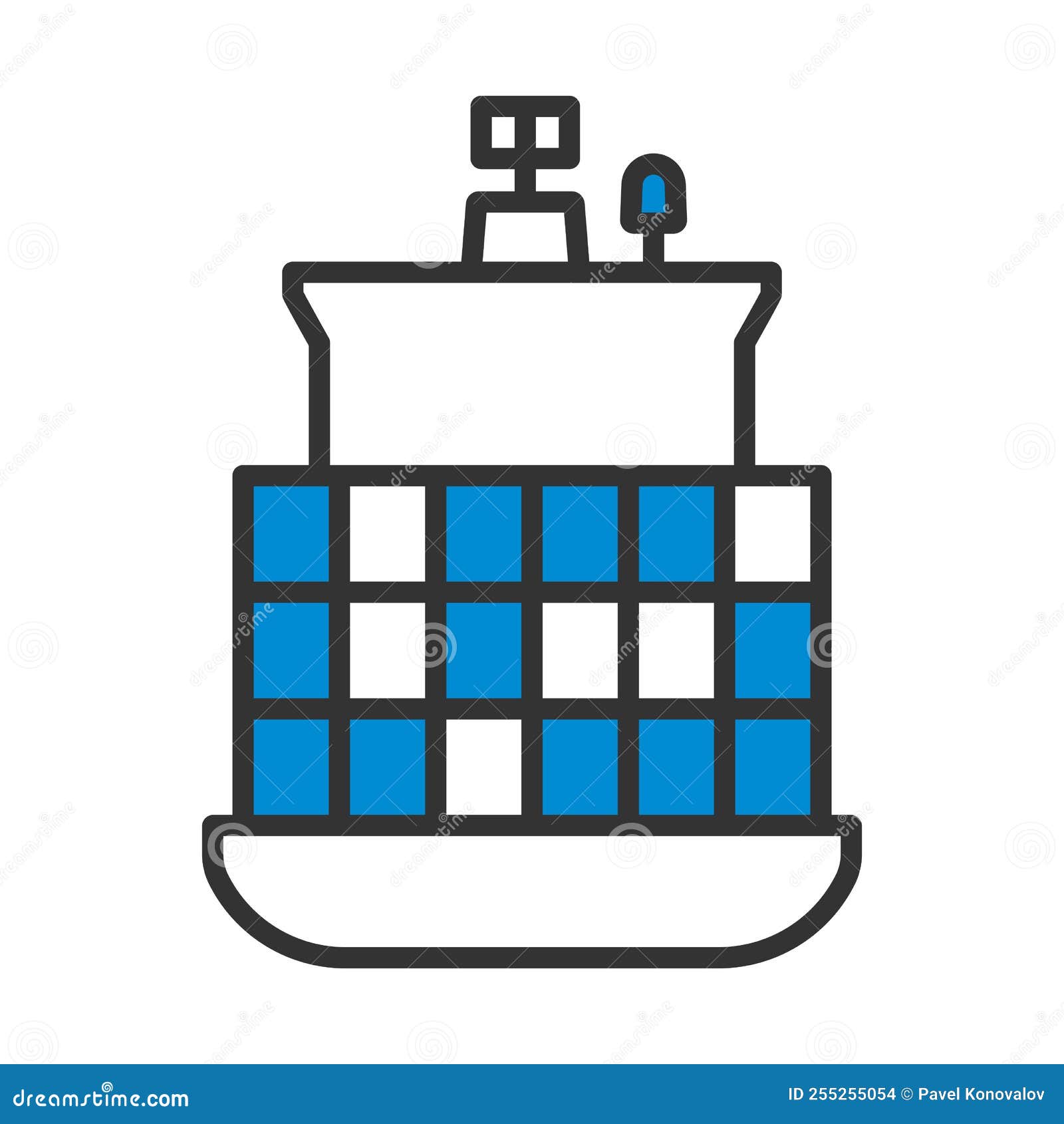 Container Ship Icon stock vector. Illustration of container - 255255054