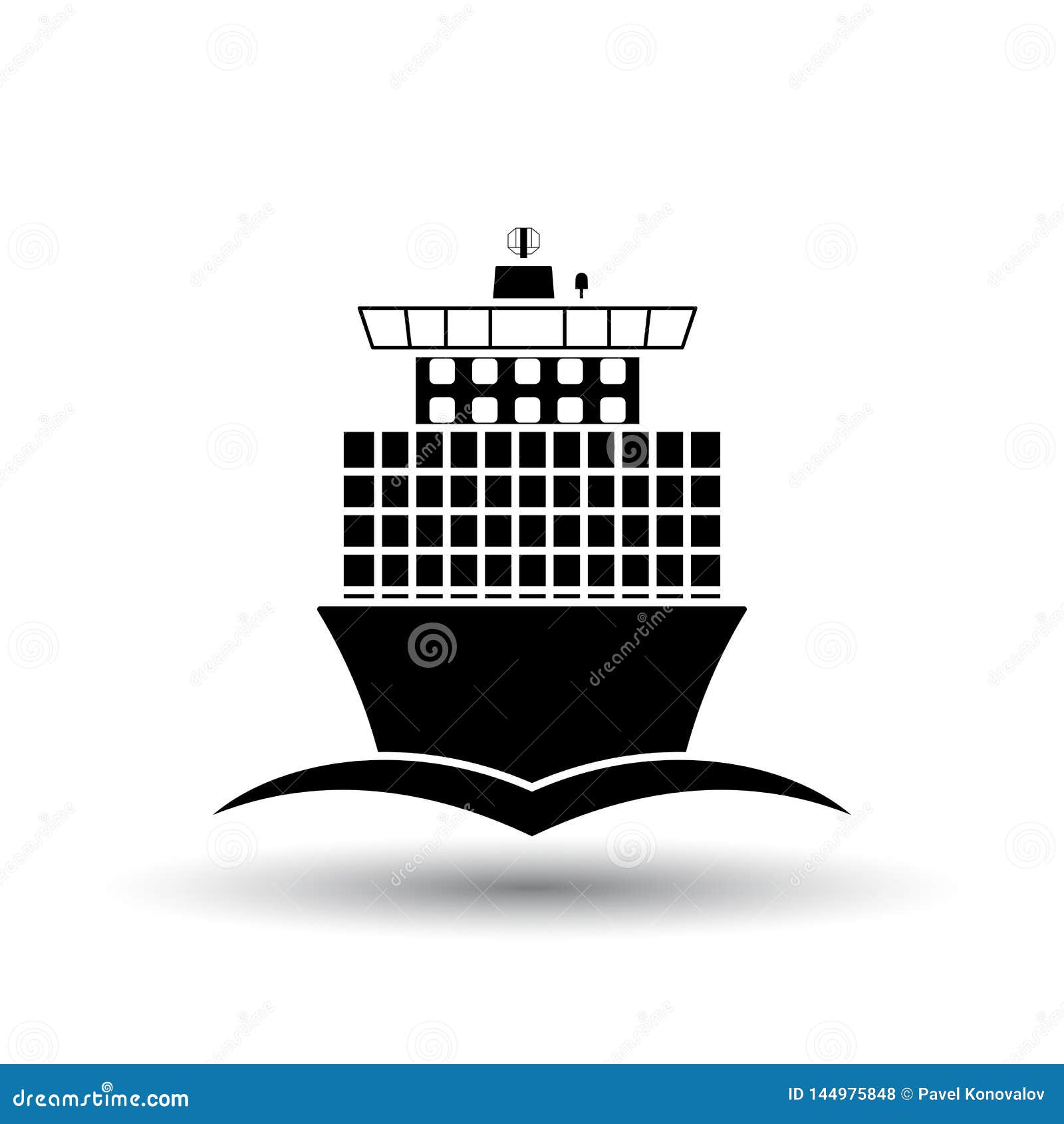 Container Ship Icon Front View Stock Vector - Illustration of tanker ...