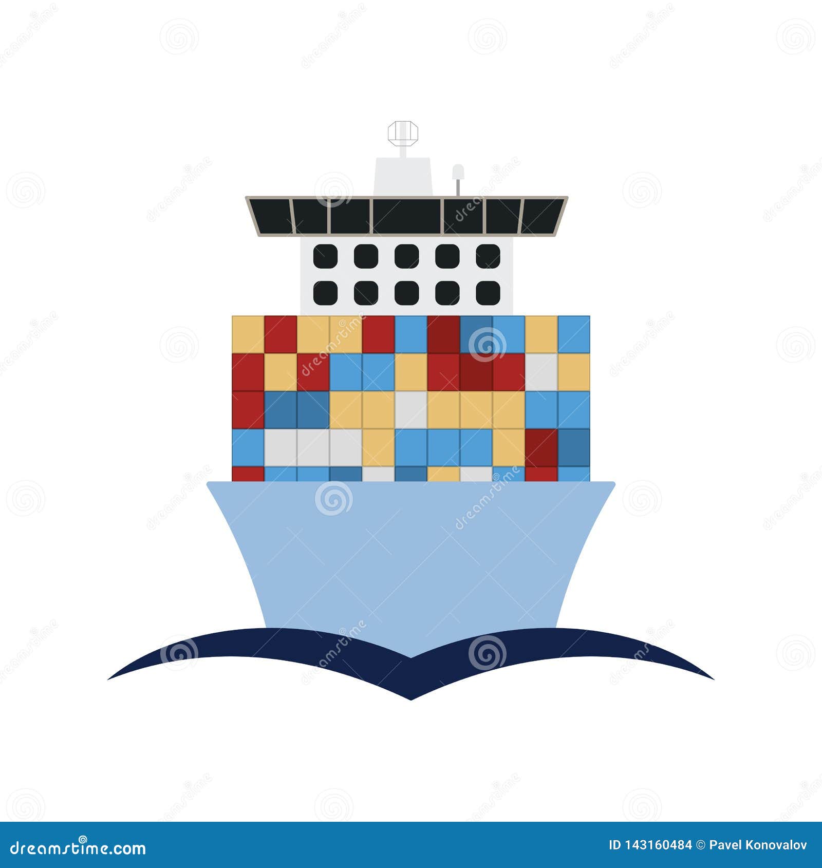 Container Ship Icon stock vector. Illustration of transportation ...