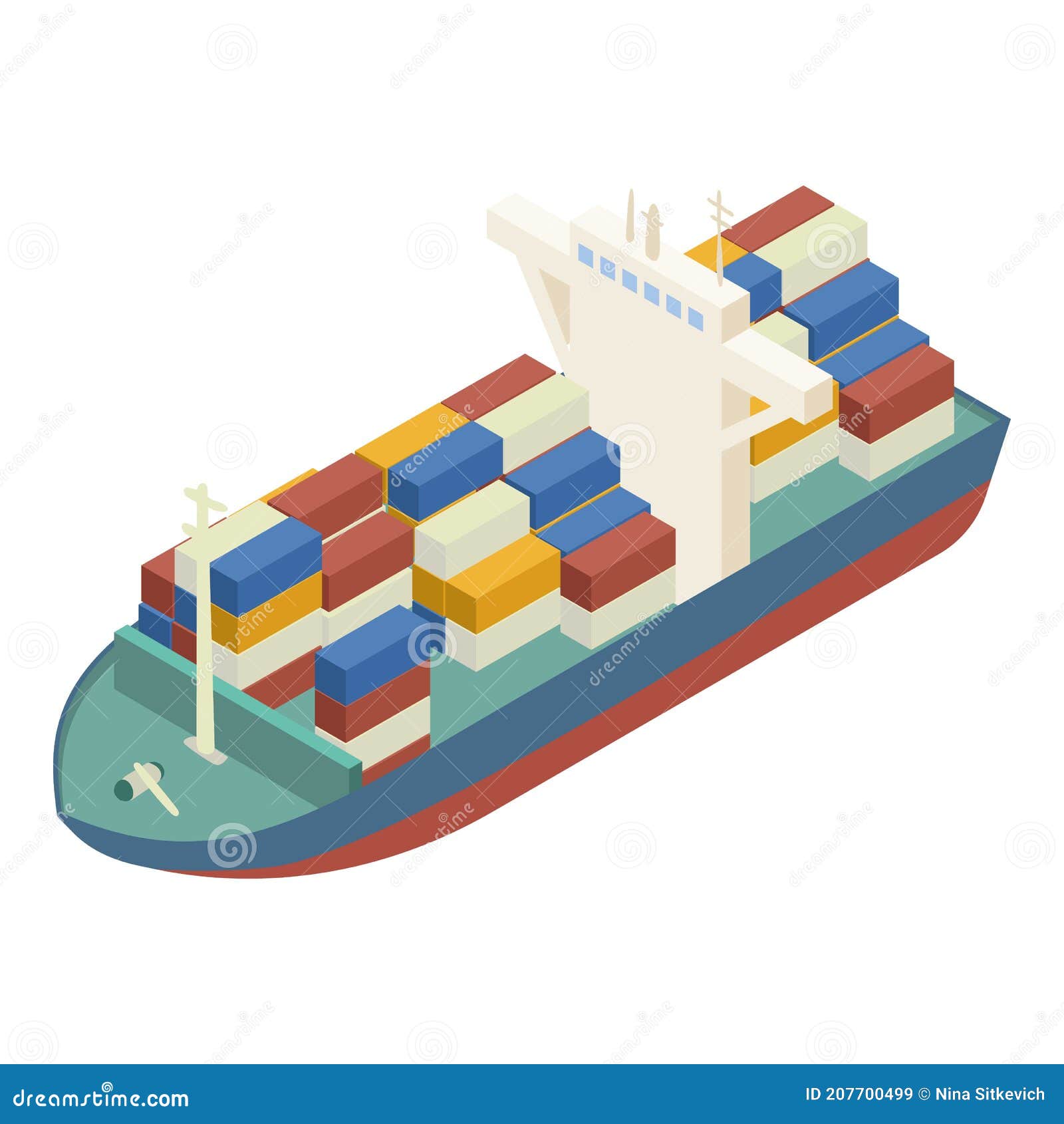 Container Ship Icon, Isometric Style Stock Illustration - Illustration ...