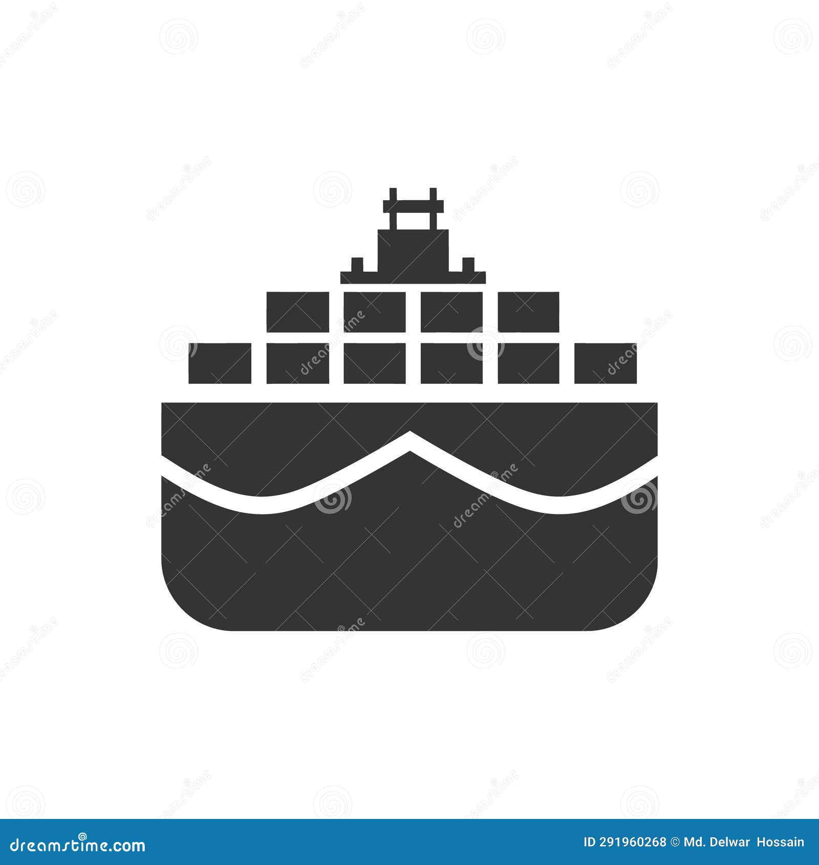 Container ship icon stock vector. Illustration of transportation ...