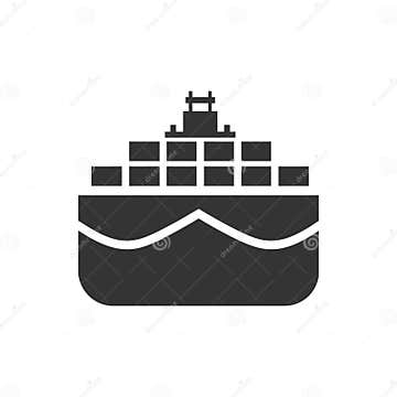 Container ship icon stock vector. Illustration of transportation ...
