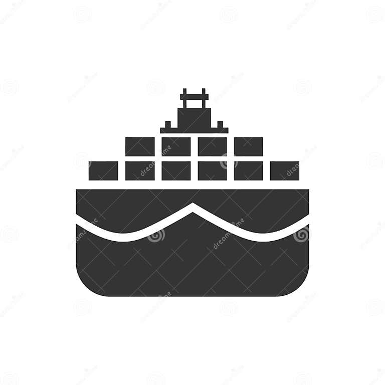 Container ship icon stock vector. Illustration of transportation ...