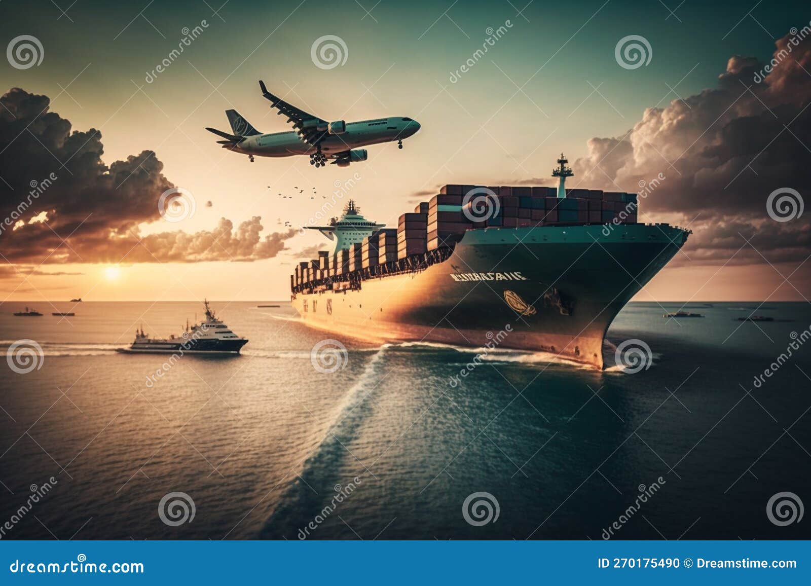 Container Ship in Import Export and Business Logistic Stock ...