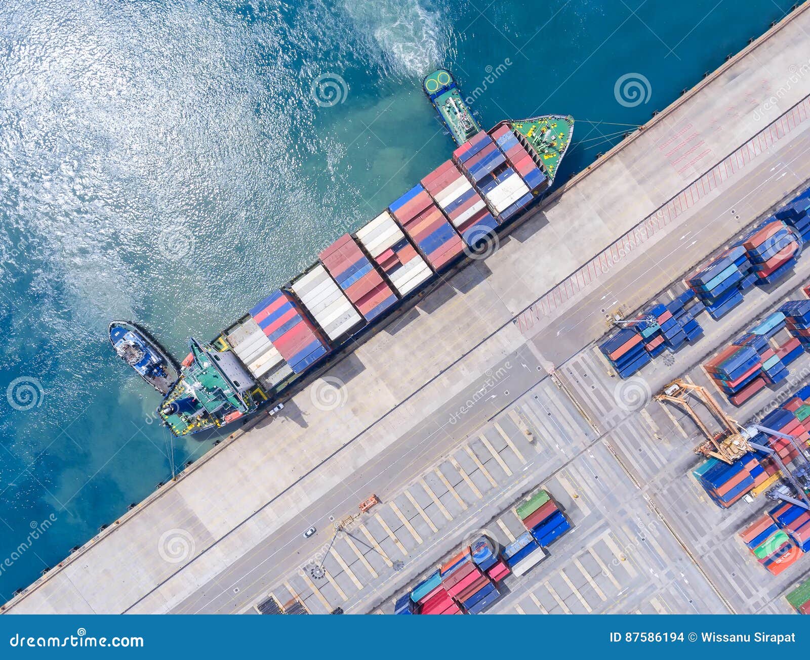 Container Ship in Import Export and Business Logistic.by Crane , Stock ...