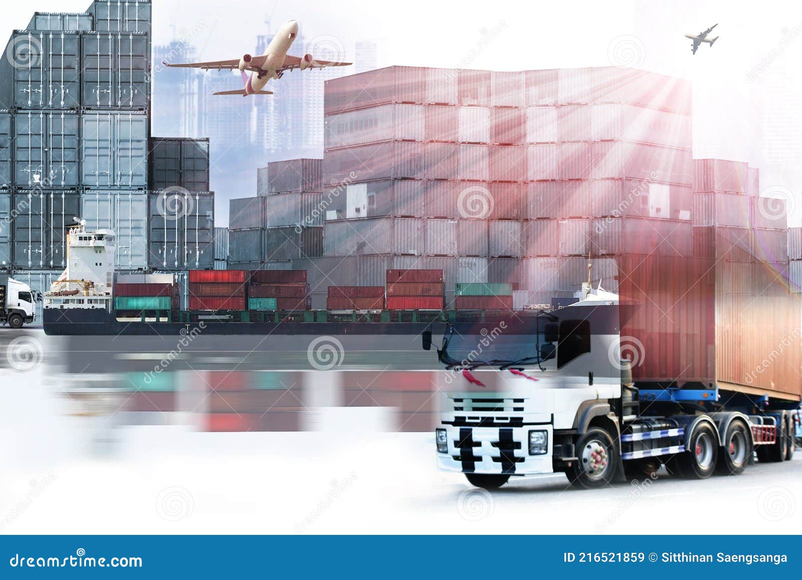 Transportation, Import-export, Truck and Send a Goods Stock Image ...