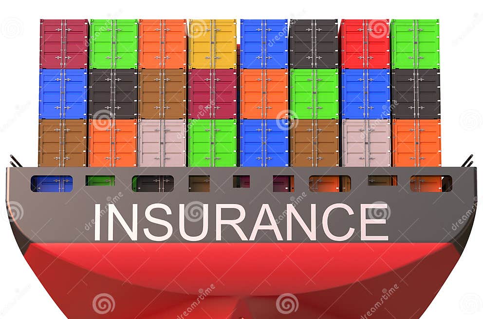 Container Ship, Insurance Concept Stock Illustration - Illustration of ...