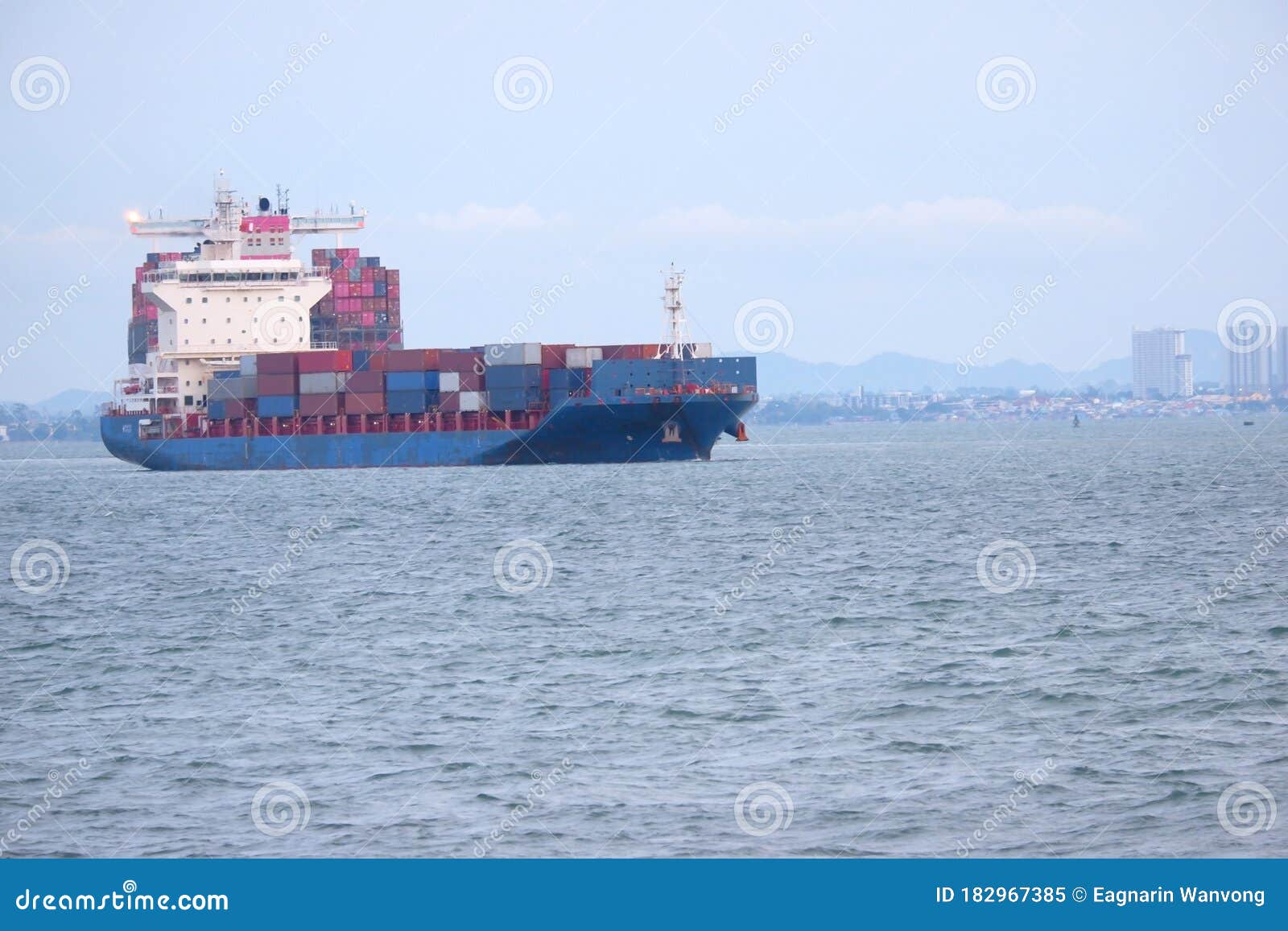 Container Ship International Trade Perspective Stock Image - Image of ...