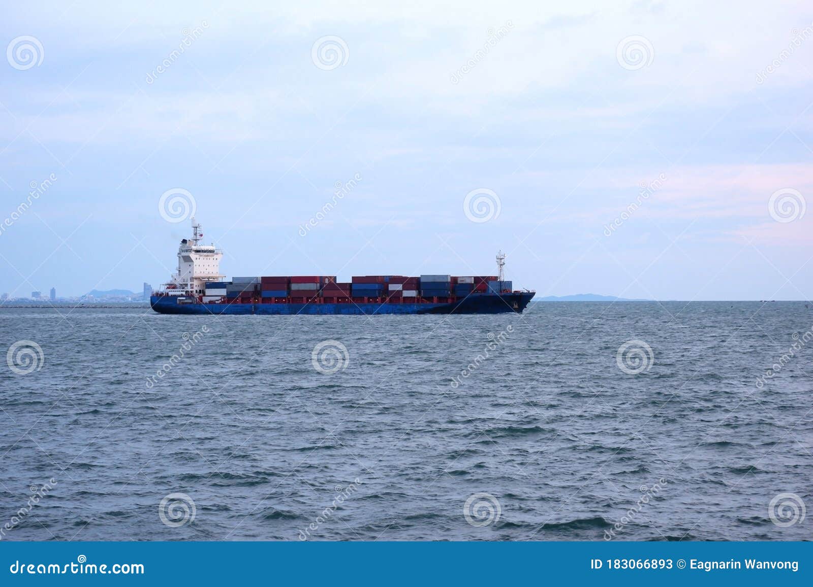 Container Ship International Trade Perspective Stock Image - Image of ...