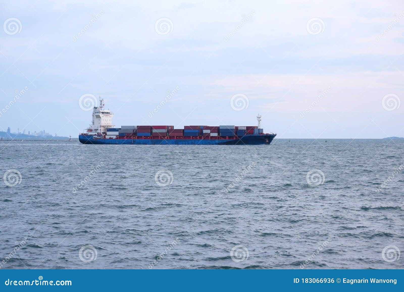 Container Ship International Trade Perspective Stock Photo - Image of ...