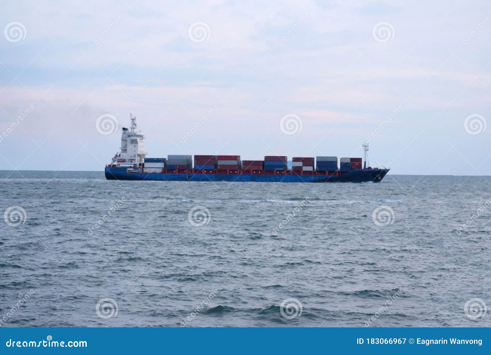 Container Ship International Trade Perspective Stock Image - Image of ...
