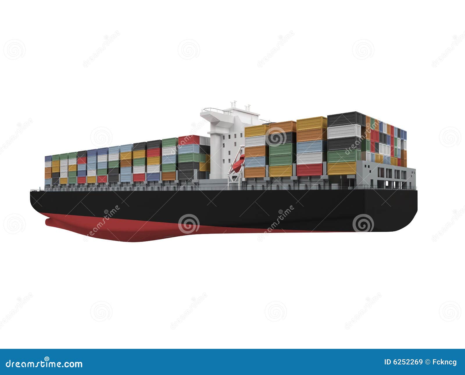 Container Ship Isolated Back View Stock Illustration - Illustration of ...