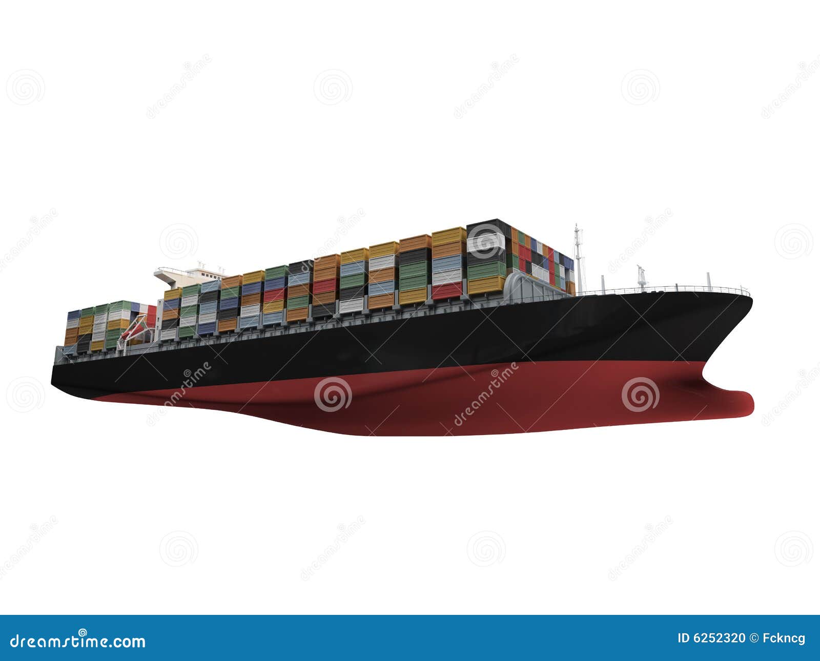 Container Ship Isolated Front View Stock Illustration - Illustration of ...