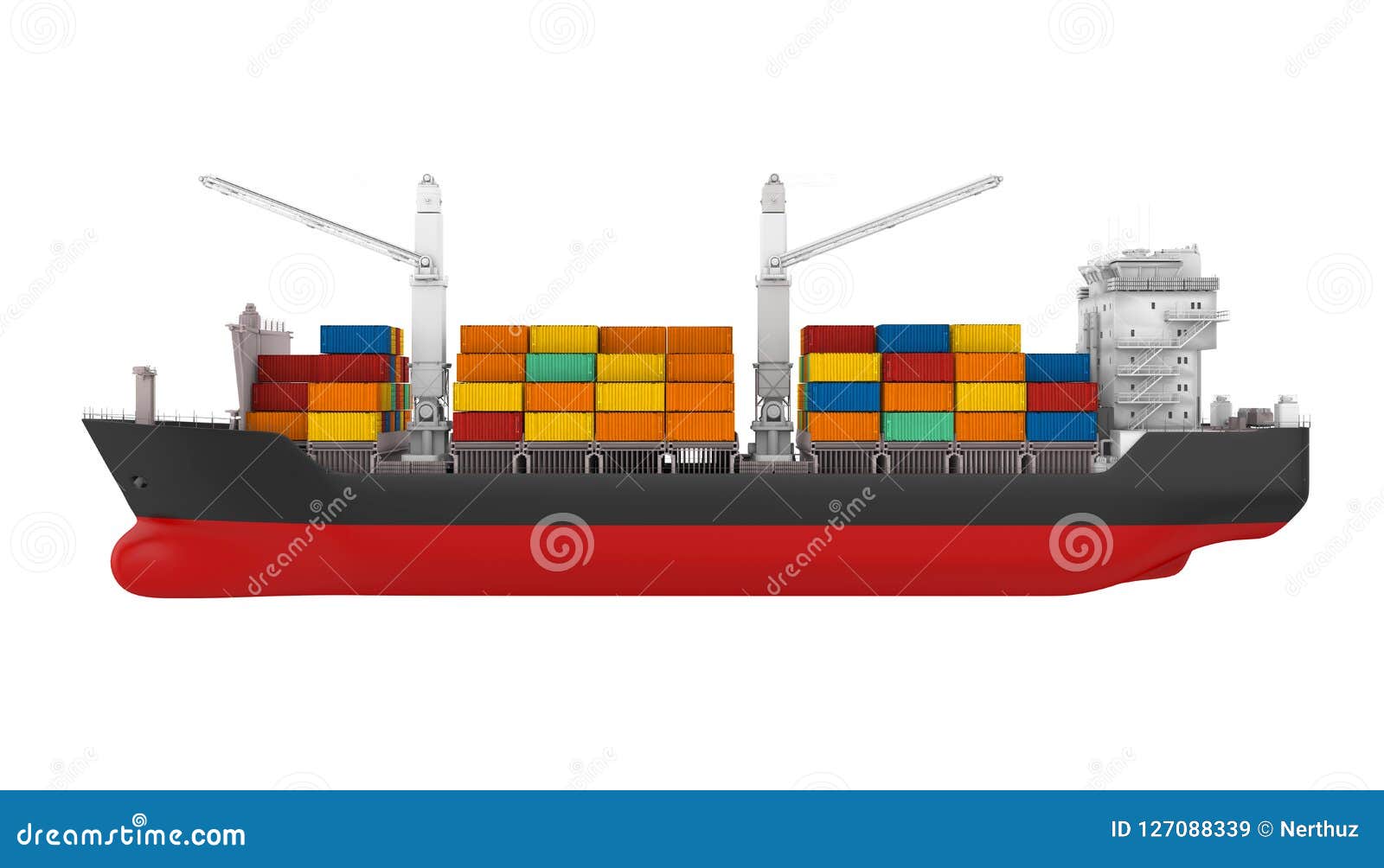 Container Ship Isolated stock illustration. Illustration of ...