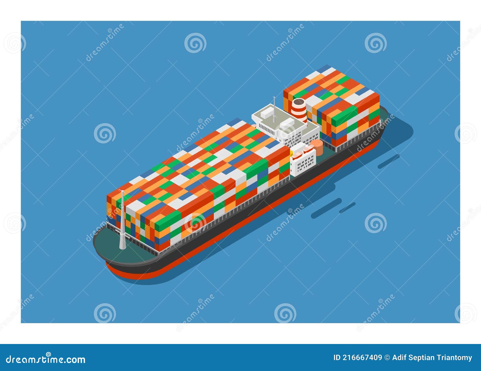 Container Ship in Isometric View. Simple Flat Illustration. Stock ...